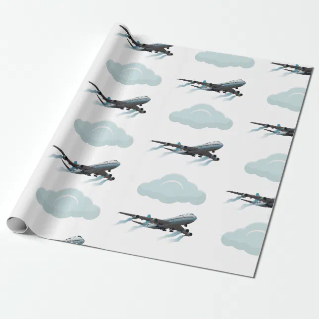 Airplane. Jumbo jet. Wrapping Paper | Zazzle
