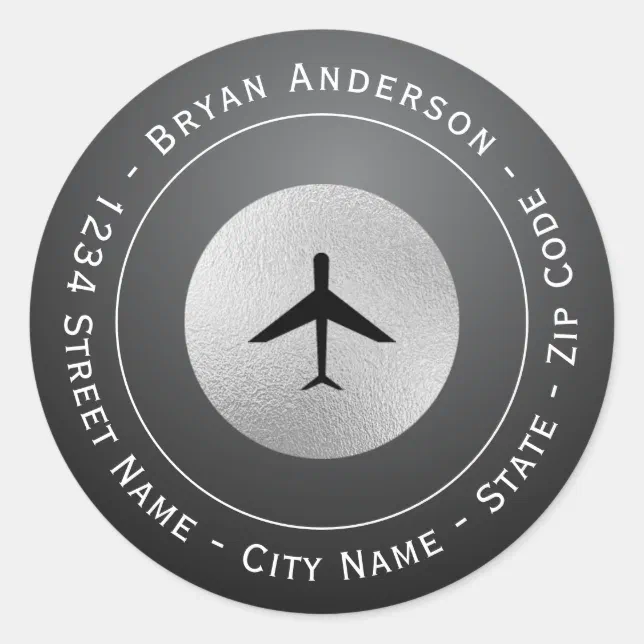 Airplane Logo Return Address Label | Zazzle