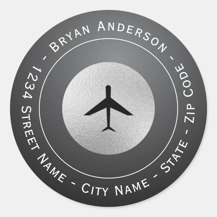 Airplane Logo Return Address Label | Zazzle