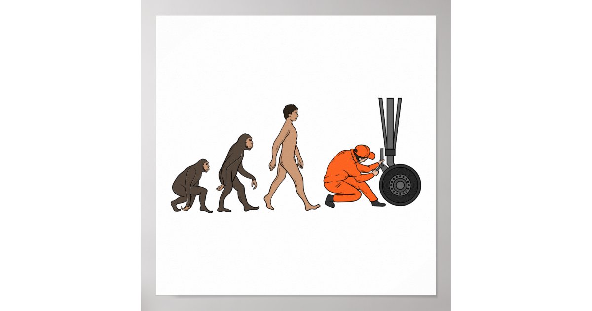 Airplane Mechanic Evolution Engineer Poster | Zazzle