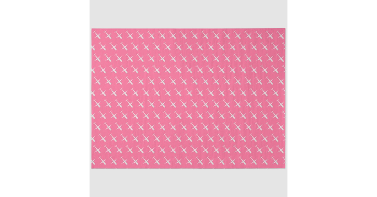 Airplane on Rosy Pink Tissue Paper | Zazzle