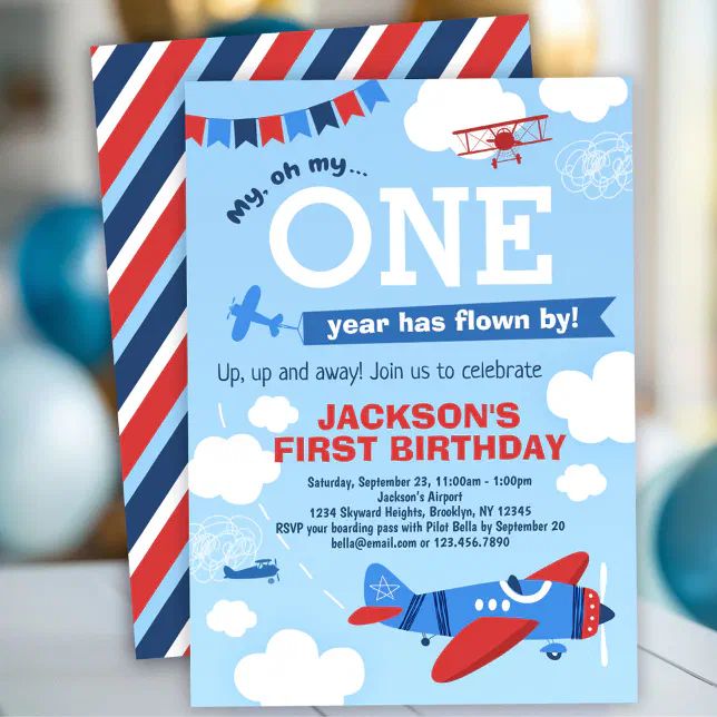 Airplane 1st Birthday Invitation Amazon.com: Airplane Theme 1st