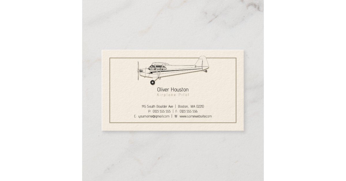 Airplane Pilot | Aviation Business Card | Zazzle