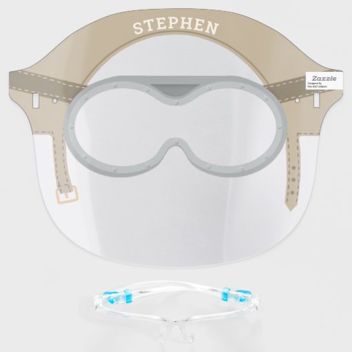 Airplane Pilot | Aviator Helmet & Goggles | Face Shield | Zazzle