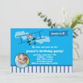 Airplane Pilot Birthday Party Invitation | Zazzle