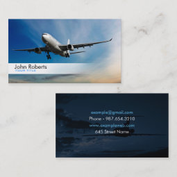 Airplane pilot business card | Zazzle