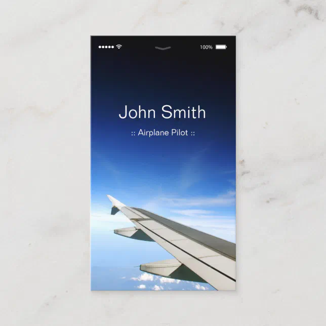 Airplane Pilot - Customizable Flat UI Style Business Card | Zazzle