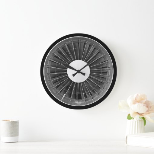 Airplane Pilot Engine Turbine Wall Clock | Zazzle