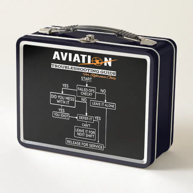 Airplane Pilot Funny Pilot Troubleshooting Guide Metal Lunch Box | Zazzle