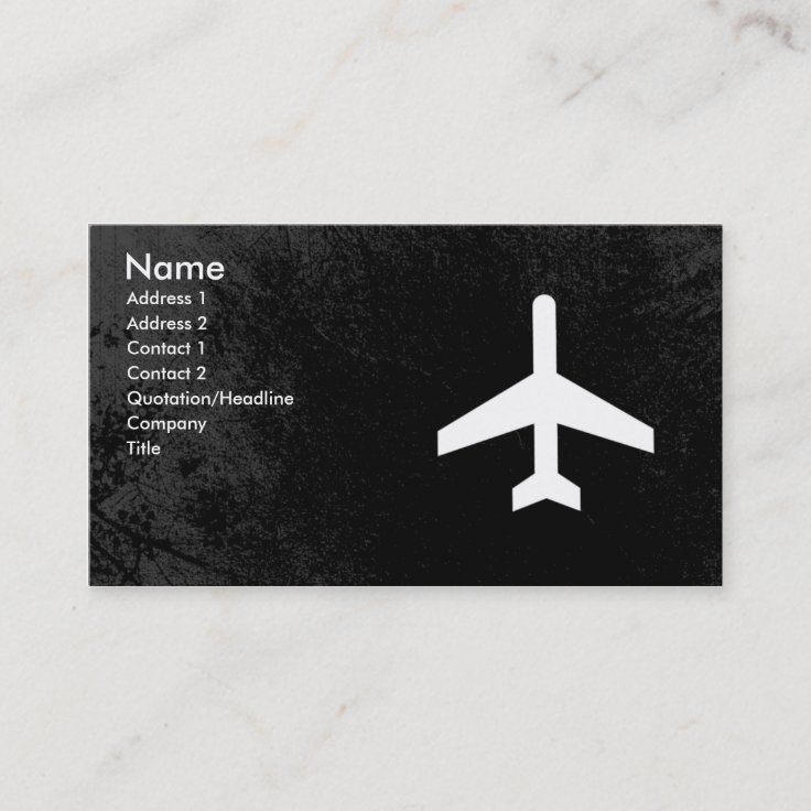 Airplane Pilot or flight attendant business cards | Zazzle