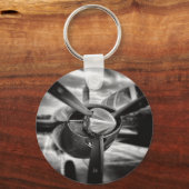 Airplane propeller Black and White Keychain | Zazzle