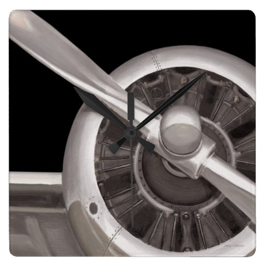Airplane Propeller Closeup Square Wall Clock | Zazzle.com