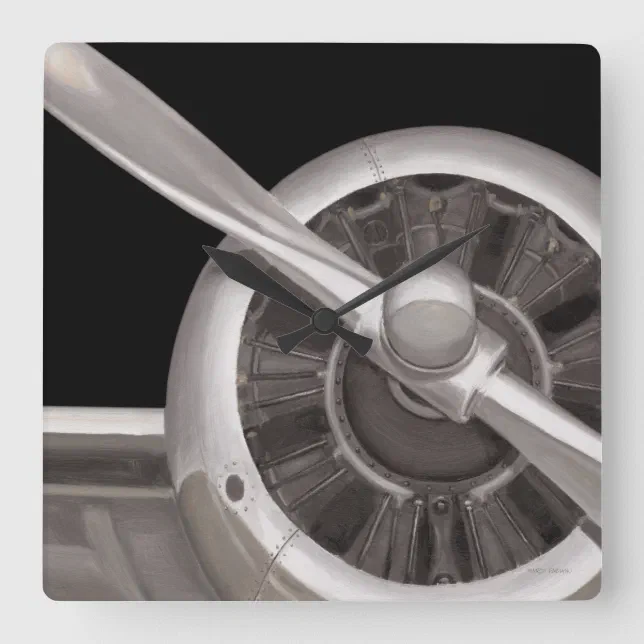 Airplane Propeller Closeup Square Wall Clock | Zazzle