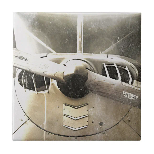 Airplane Propeller Monochrome Ceramic Tile | Zazzle