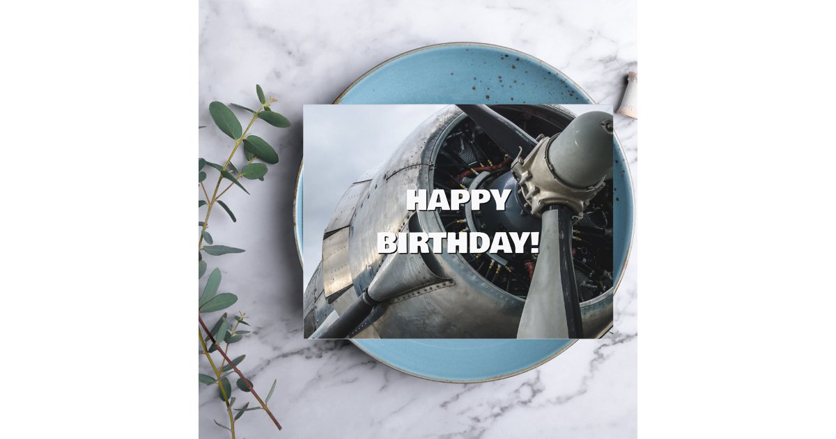 Airplane propeller photo, Cool Aviation Birthday Postcard | Zazzle