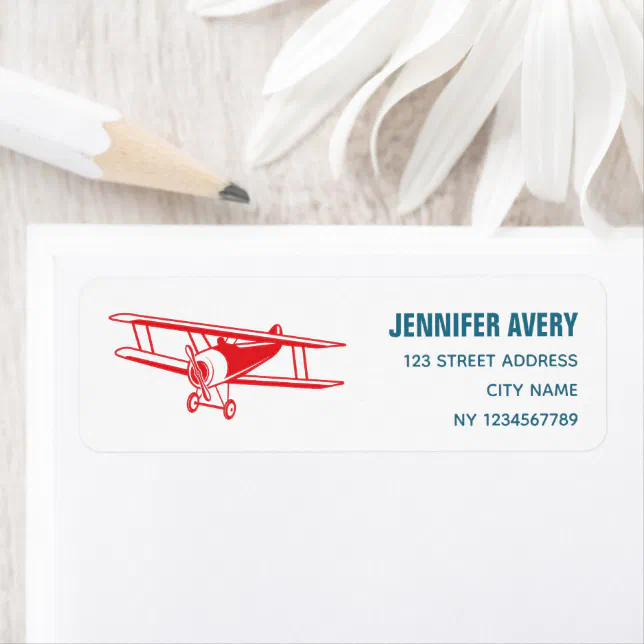 Airplane return address label | Zazzle