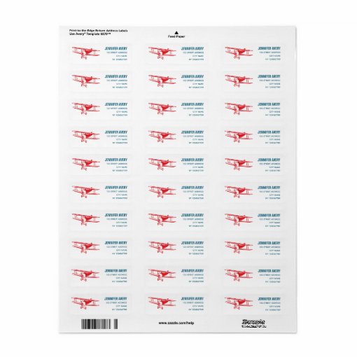 Airplane return address label | Zazzle