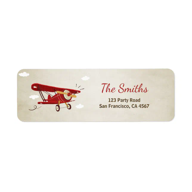 Airplane Return Address Label Plane Adventure | Zazzle
