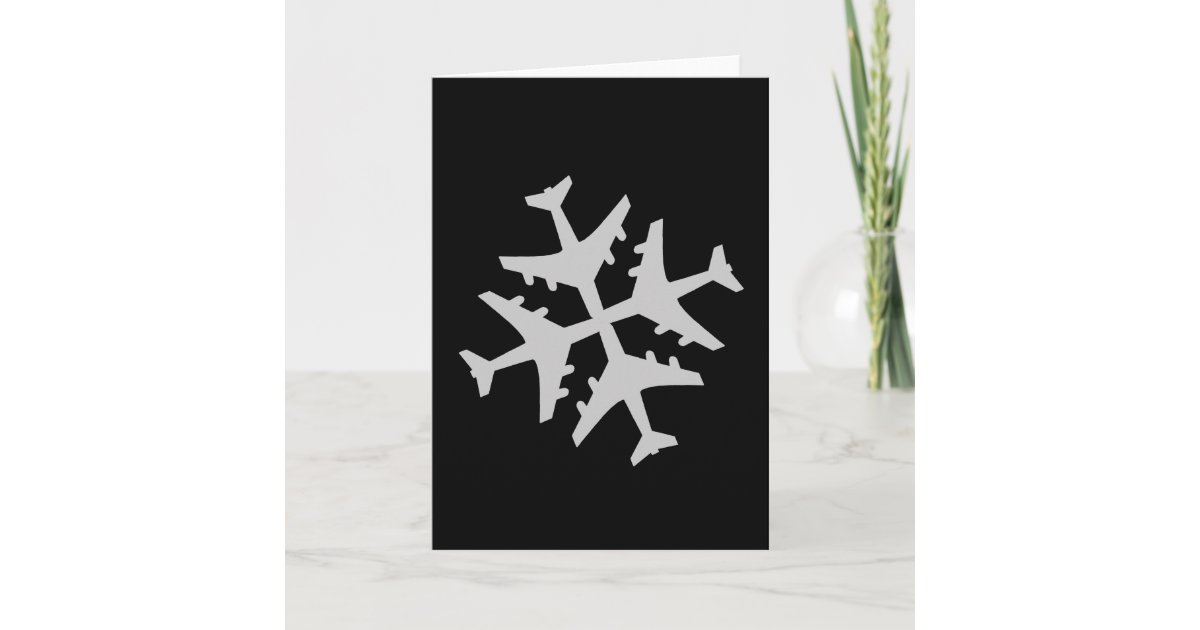 Airplane Snowflake Holiday Card | Zazzle.com