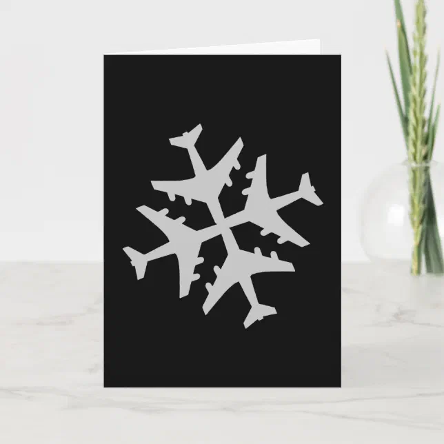 Airplane Snowflake Holiday Card | Zazzle