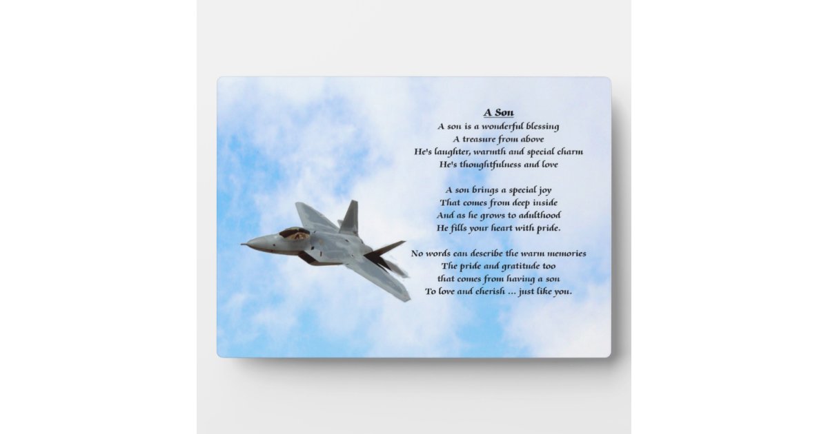 Airplane Son poem Plaque | Zazzle