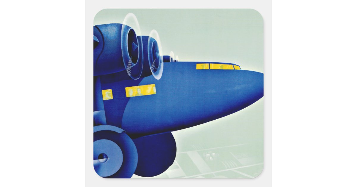 Airplane Square Sticker | Zazzle
