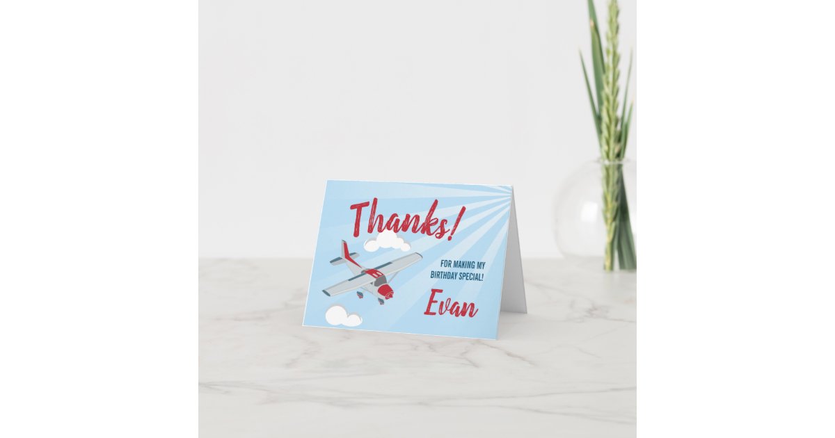 Airplane Thank You Card | Zazzle