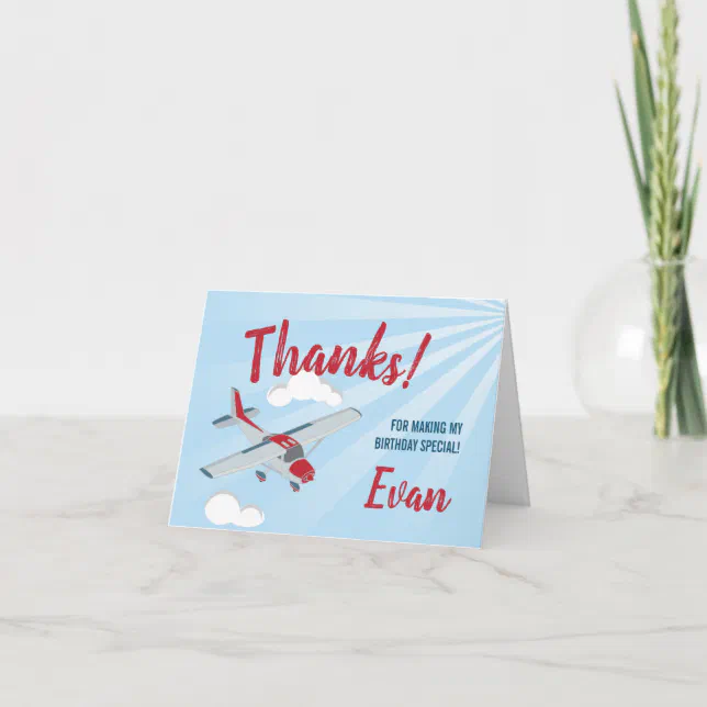 Airplane Thank You Card | Zazzle