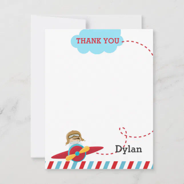 Airplane Thank You Card - Pilot Plane Aeroplane | Zazzle
