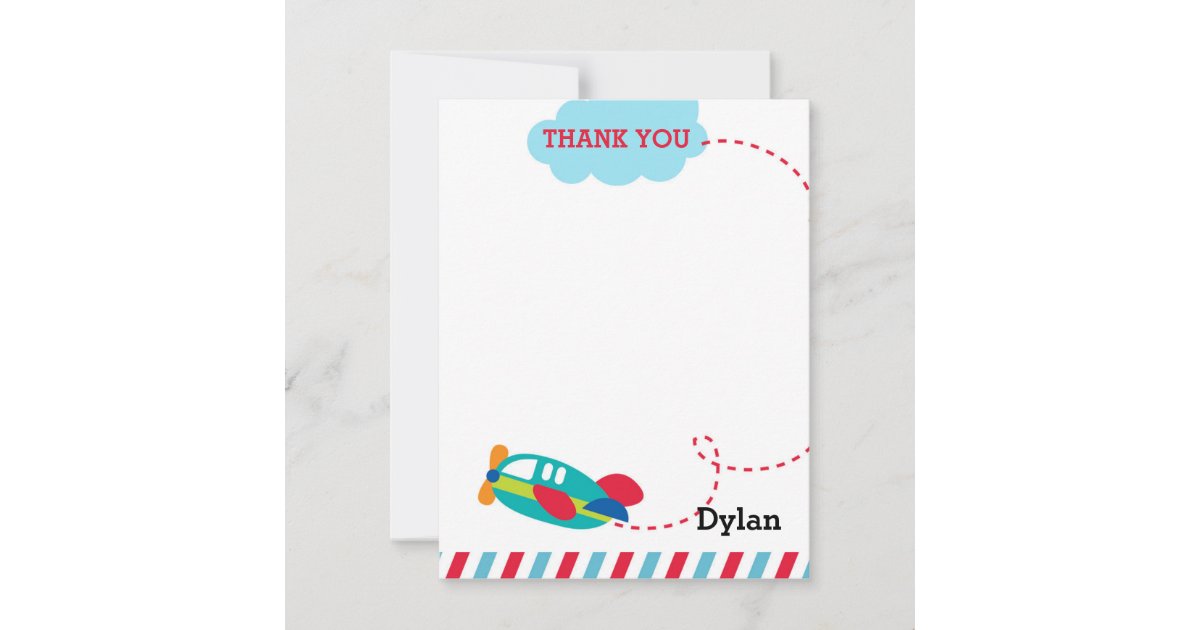 Airplane Thank You Card - Plane Aeroplane | Zazzle
