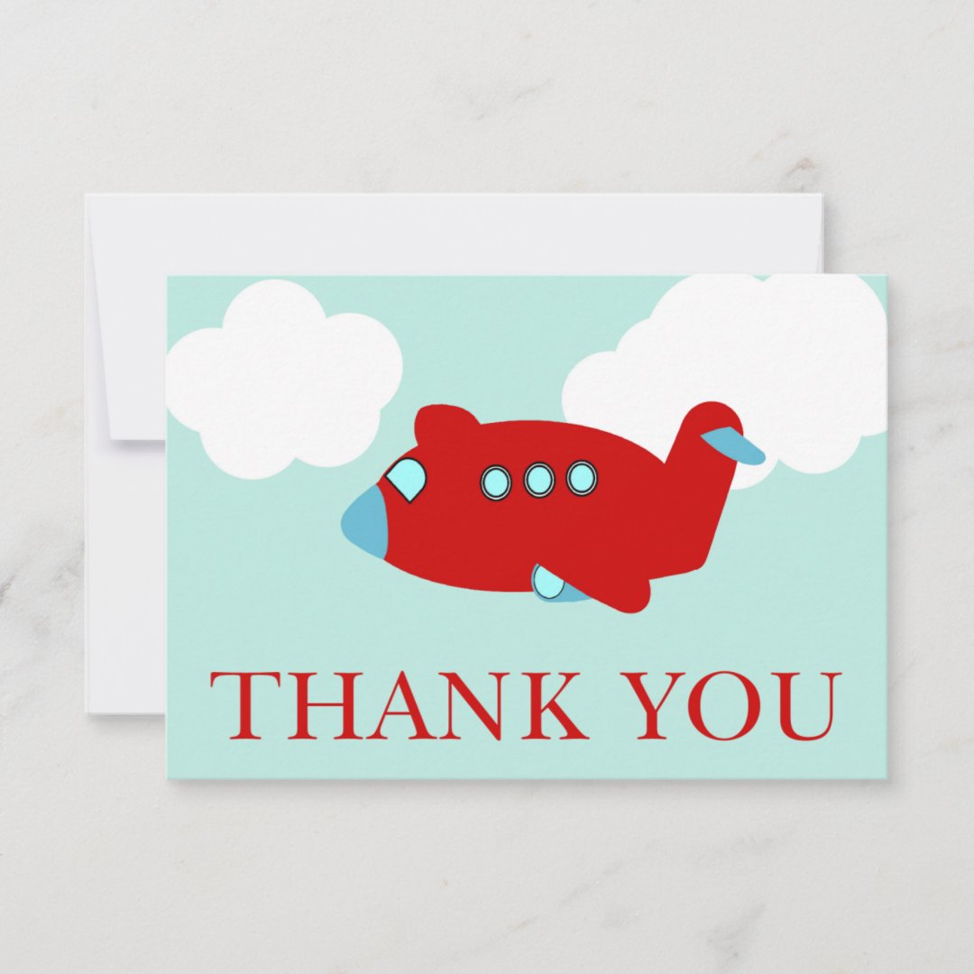 Airplane Thank You note card | Zazzle
