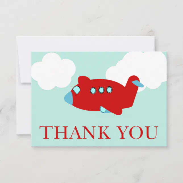 Airplane Thank You note card | Zazzle