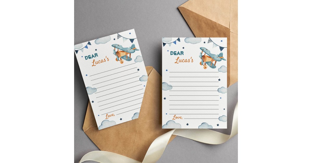 Airplane Time Capsule Note Card | Zazzle