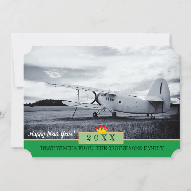 Airplane to New Horizons, & Happy New Year! Card | Zazzle