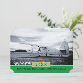 Airplane to New Horizons, & Happy New Year! Card | Zazzle