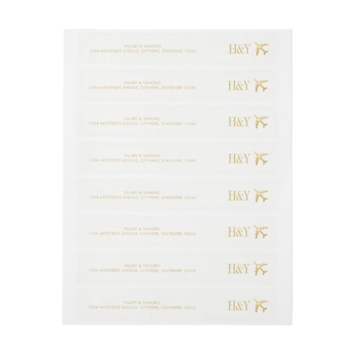 Airplane Travel Theme Address Wrap Around Label | Zazzle