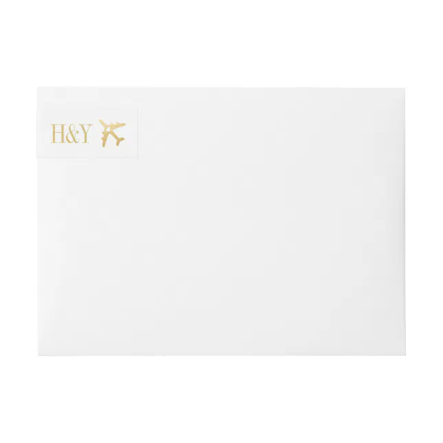 Airplane Travel Theme Address Wrap Around Label | Zazzle