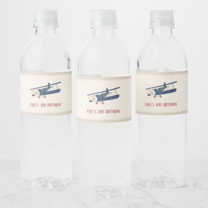 Airplane Water Bottle Label - Custom | Zazzle