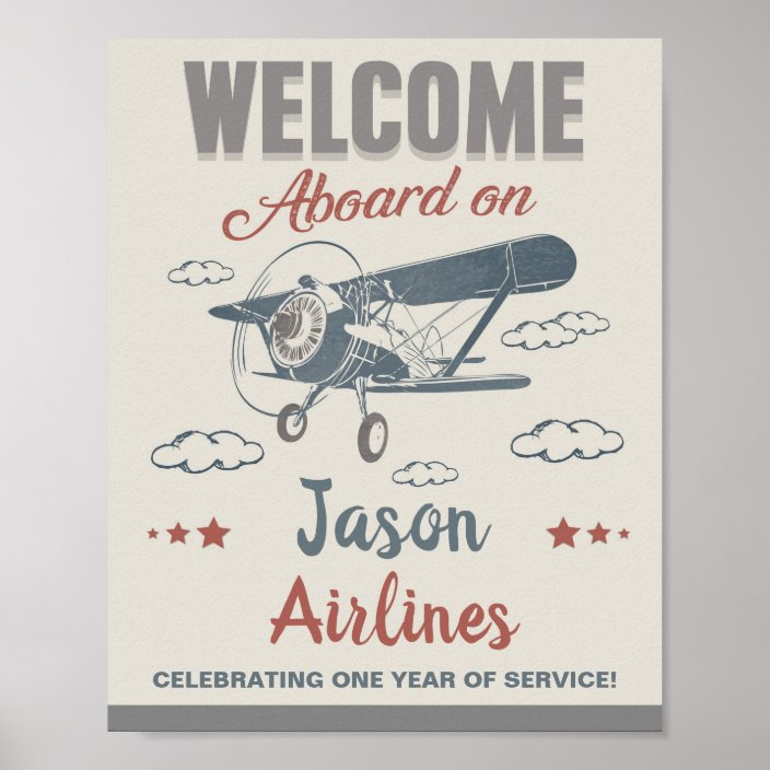 Airplane Welcome sign - Vintage Airplane Poster | Zazzle.com