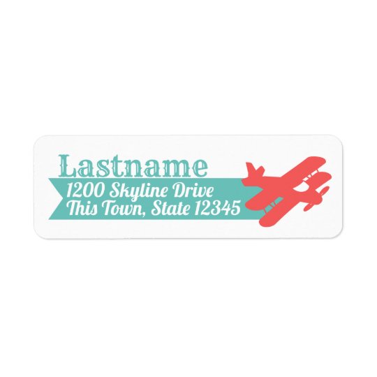 Airplane with Banner Return Address Label | Zazzle.com
