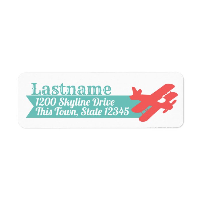 Airplane with Banner Return Address Label | Zazzle.com
