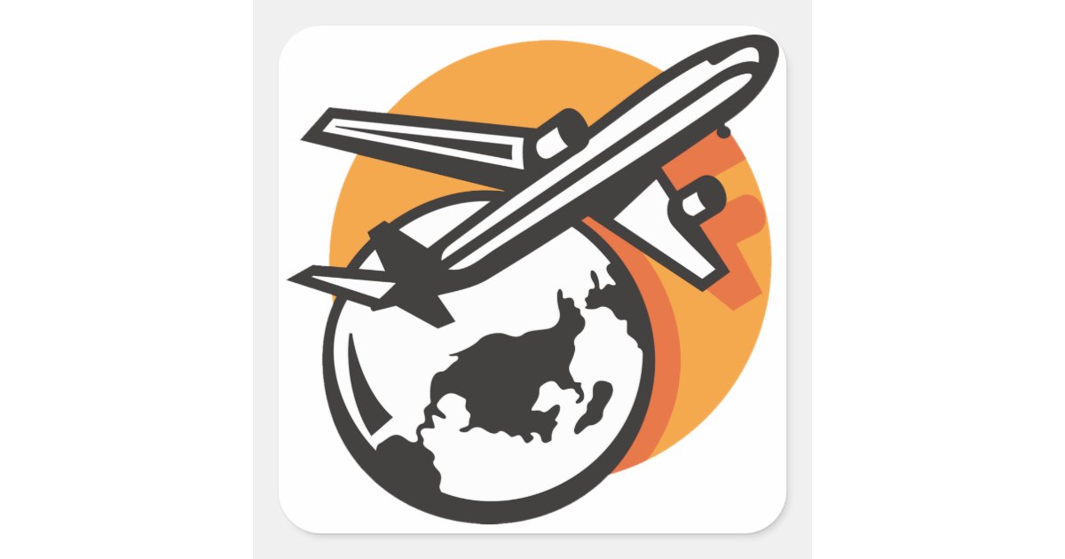 Airplane World Travel Stickers | Zazzle