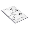 Airplanes Flying Heart Captain NAME Aviation Fun N Notebook | Zazzle