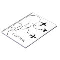 Airplanes Flying Heart Captain NAME Aviation Fun N Notebook | Zazzle