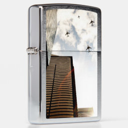 Airplanes flying over buildings zippo lighter | Zazzle