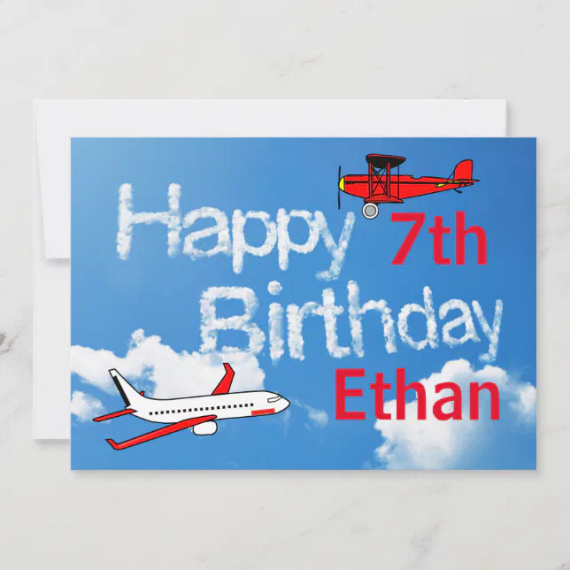 Airplanes in the Sky - Boys Birthday Invitation | Zazzle
