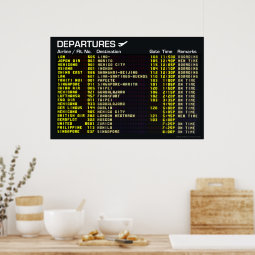Airport Departures Poster | Zazzle