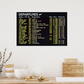 Airport Departures Poster | Zazzle