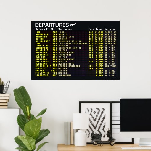 Airport Departures Poster | Zazzle