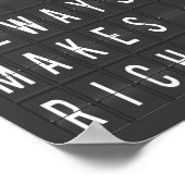 Airport Digital Panel Novelty Travel Poster | Zazzle